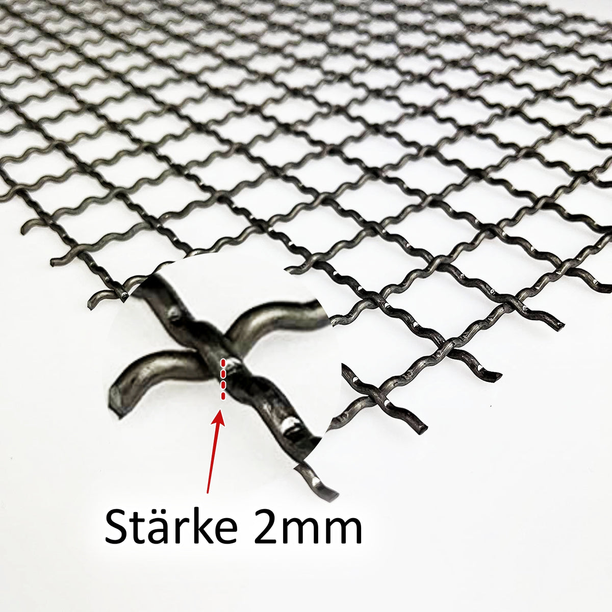 Stahl blank Wellengitter MW 15 x 15 t= 2,0mm dick Stahl Gitter Bleche ...